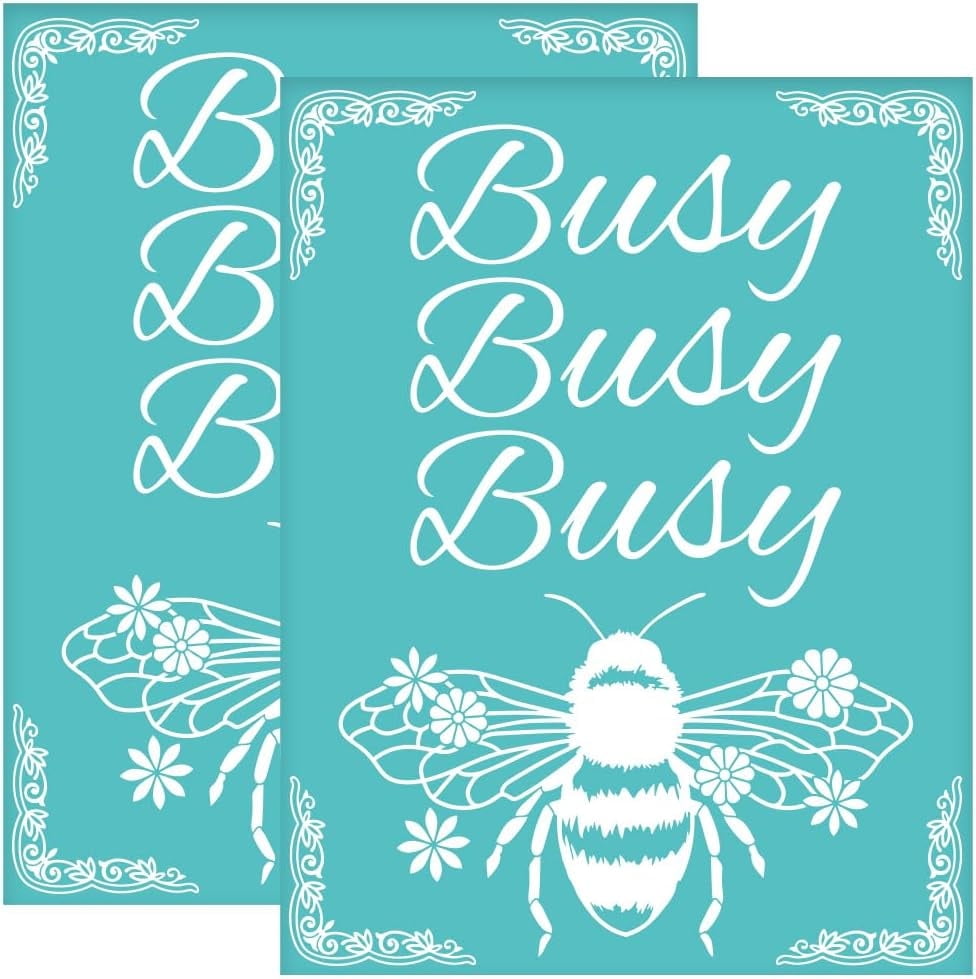 2Pcs 8.6x11 Inch Busy Bee Self-Adhesive Silk Screen Printing Stencil ...