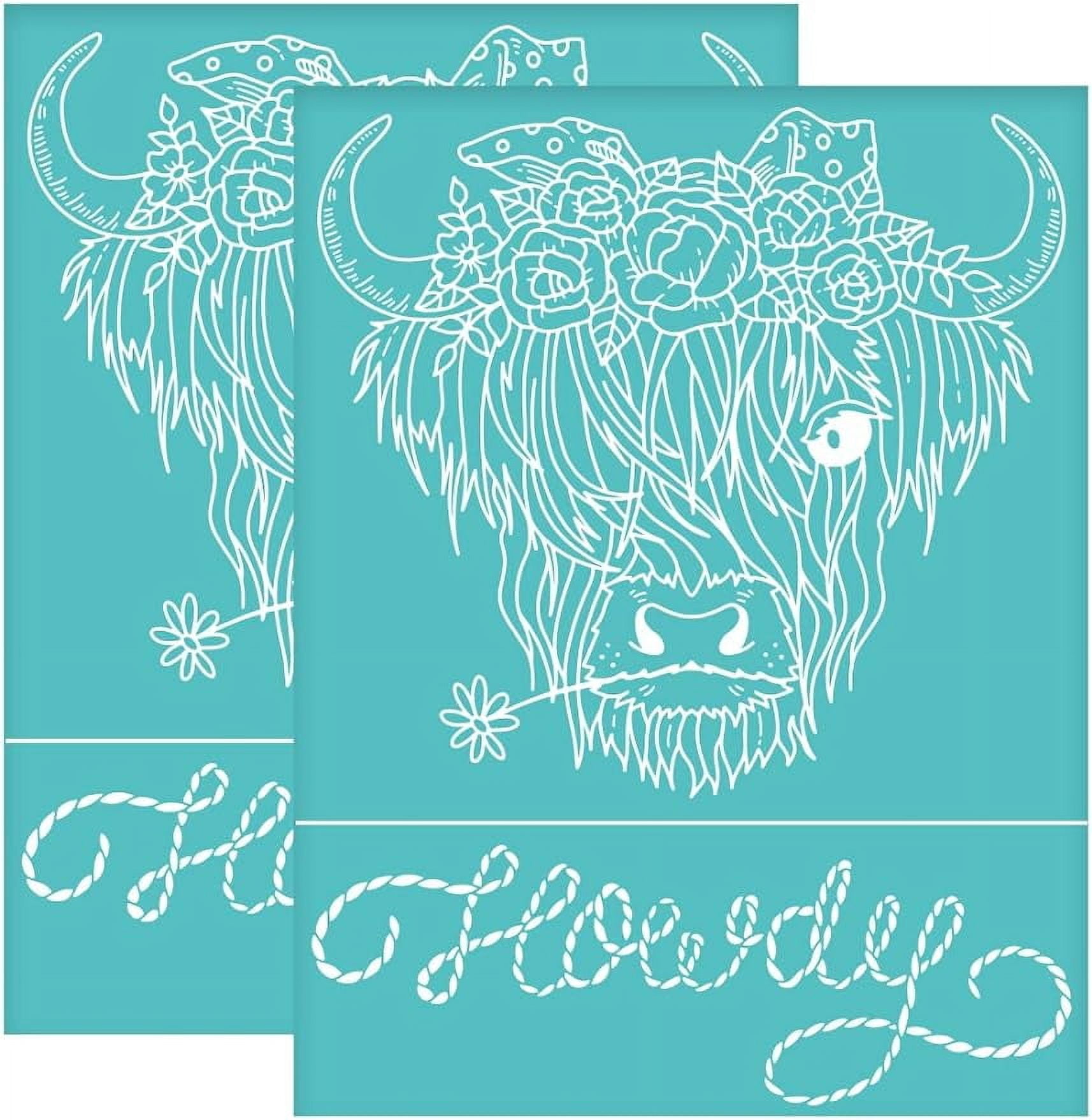 2Pcs 8.6x11 Inch Cattle Self-Adhesive Silk Screen Printing Stencil ...