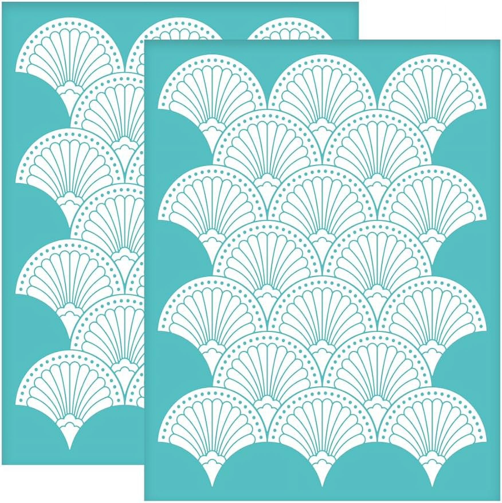 2Pcs 8.6x11 Inch Fan Art Decorate Self-Adhesive Silk Screen Printing ...