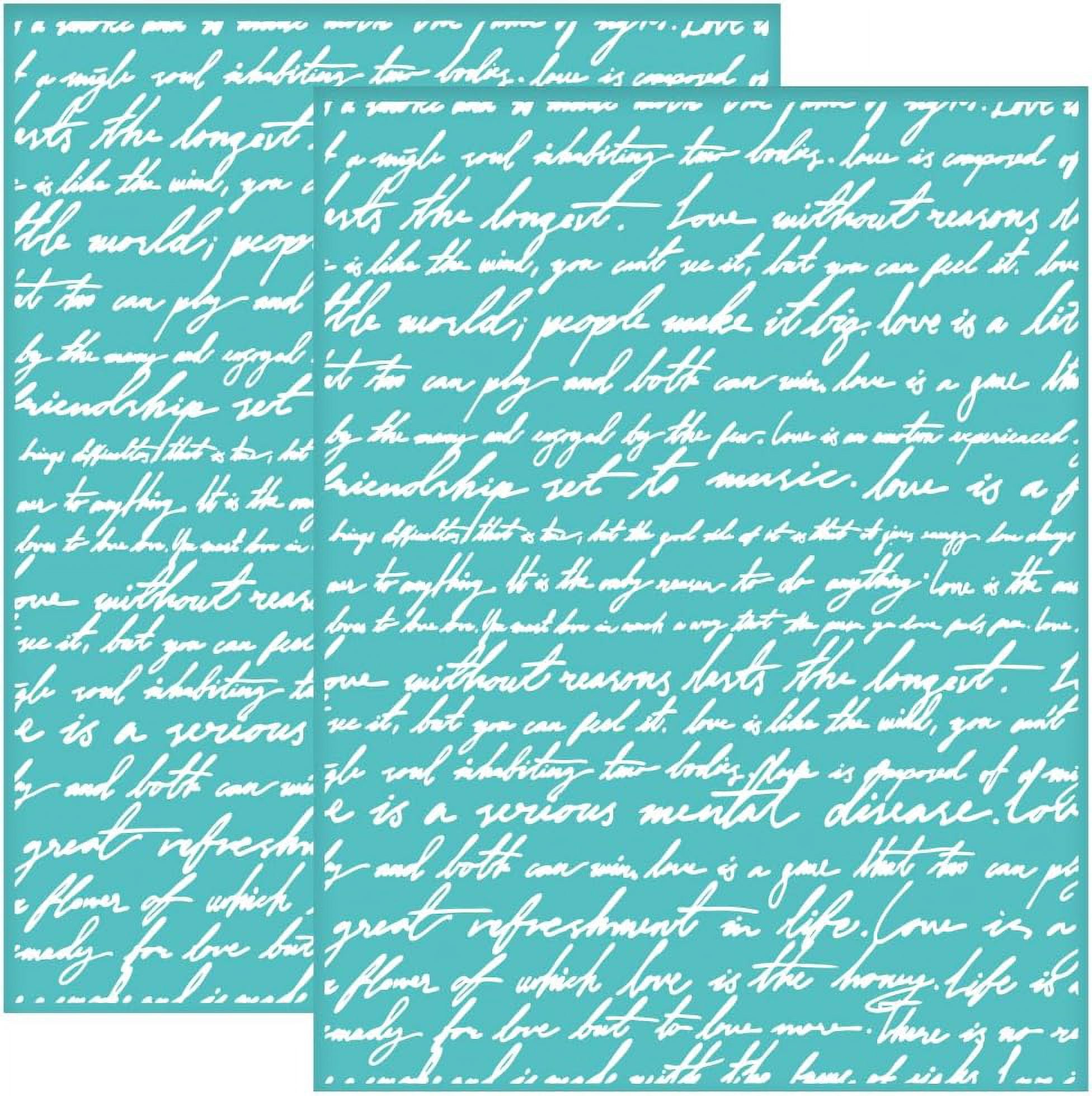 2Pcs 8.6x11 Inch Handwritten English Self-Adhesive Silk Screen Printing ...