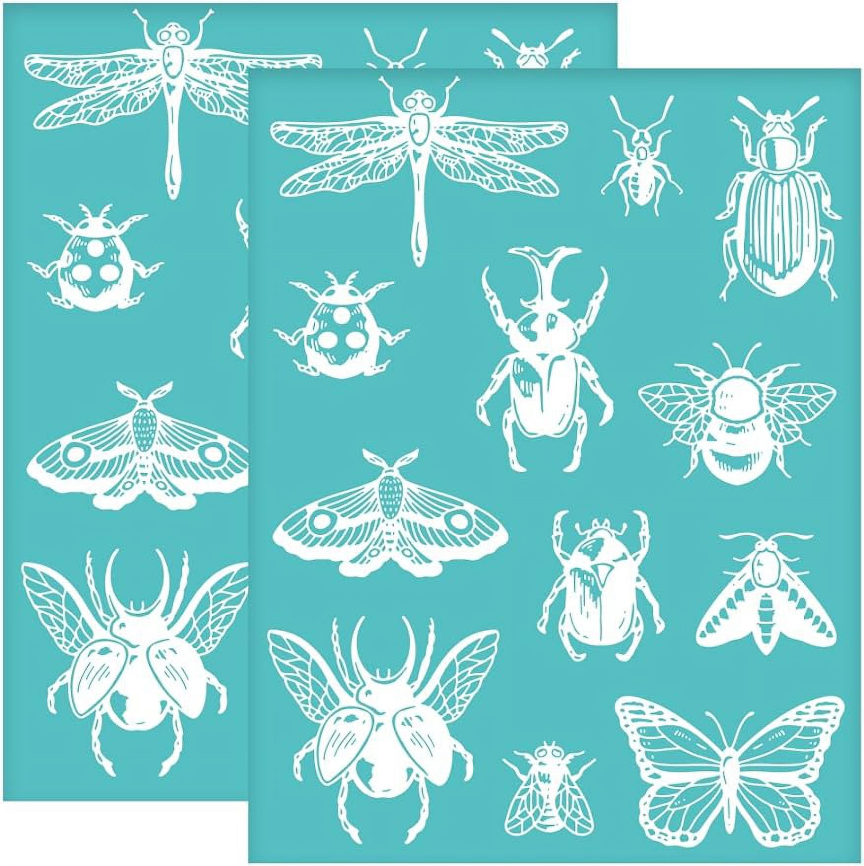 2Pcs 8.6x11 Inch Insect Self-Adhesive Silk Screen Printing Stencil ...