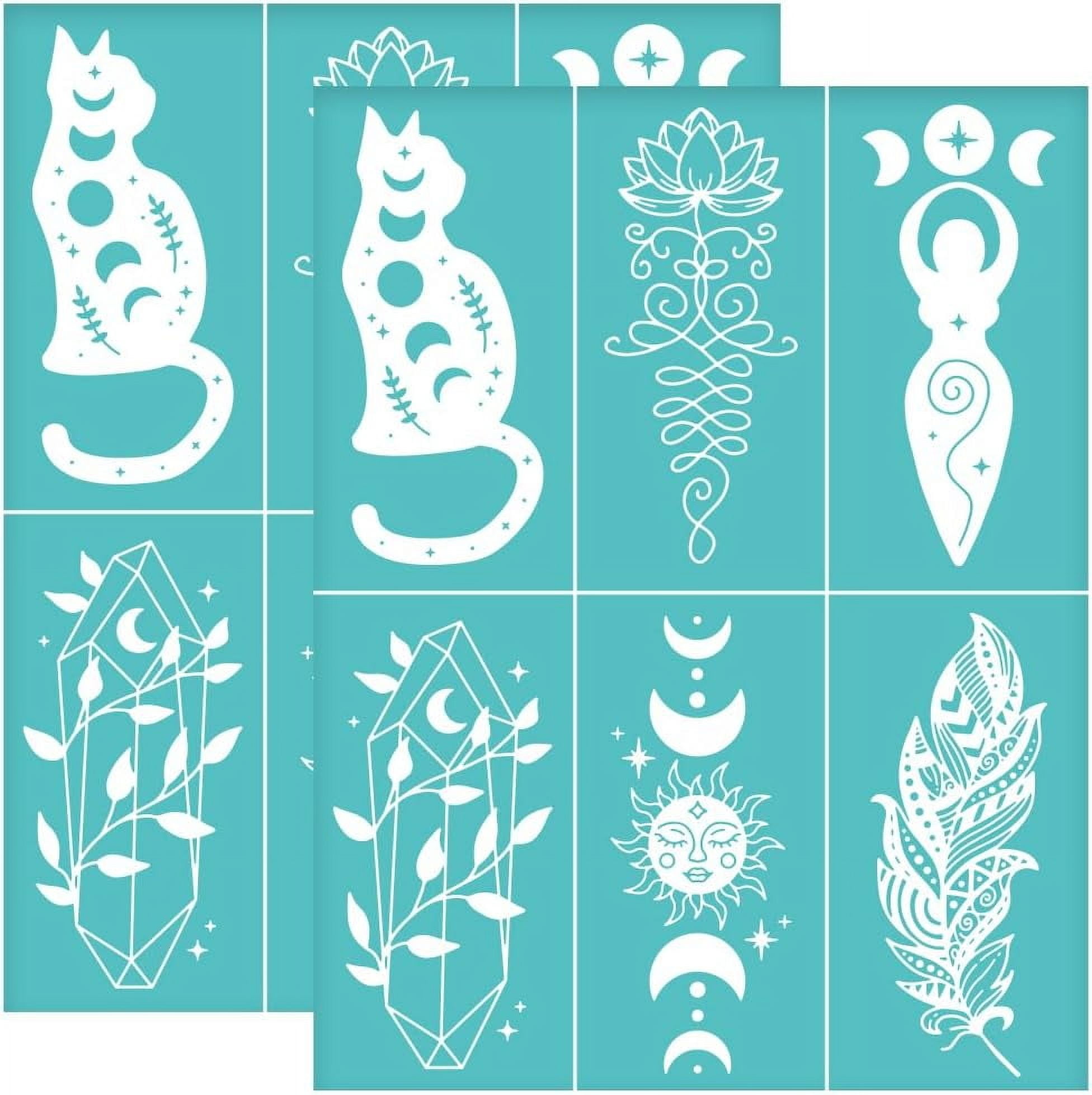 2Pcs 8.6x11 Inch Phase of The Moon Self-Adhesive Silk Screen Printing ...