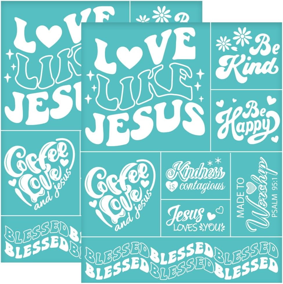 2Pcs 8.6x11 Inch Retro Blessings Self-Adhesive Silk Screen Printing ...