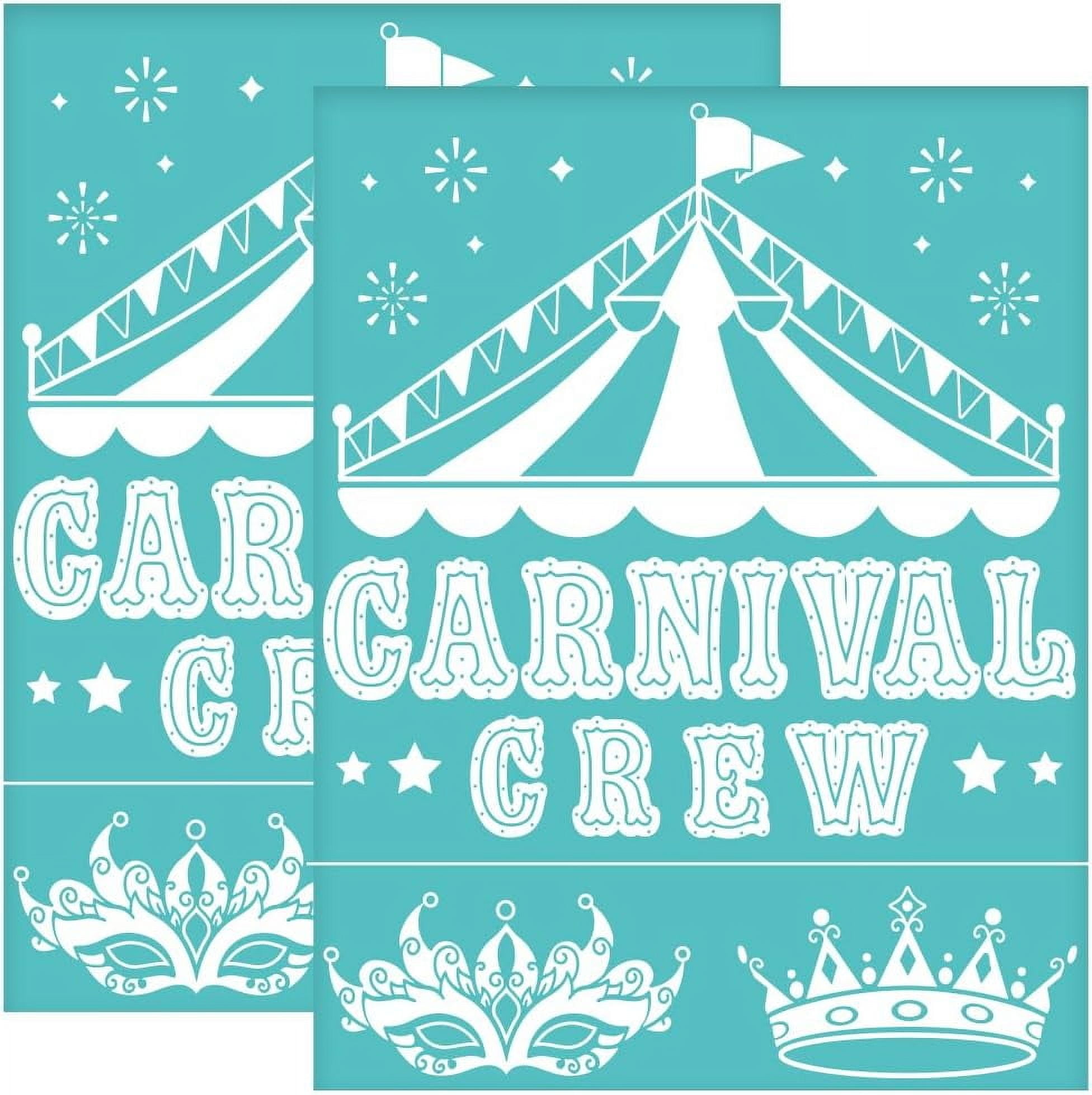 2Pcs 8.6x11 Inch Self-Adhesive Silk Screen Printing Stencil Carnival ...