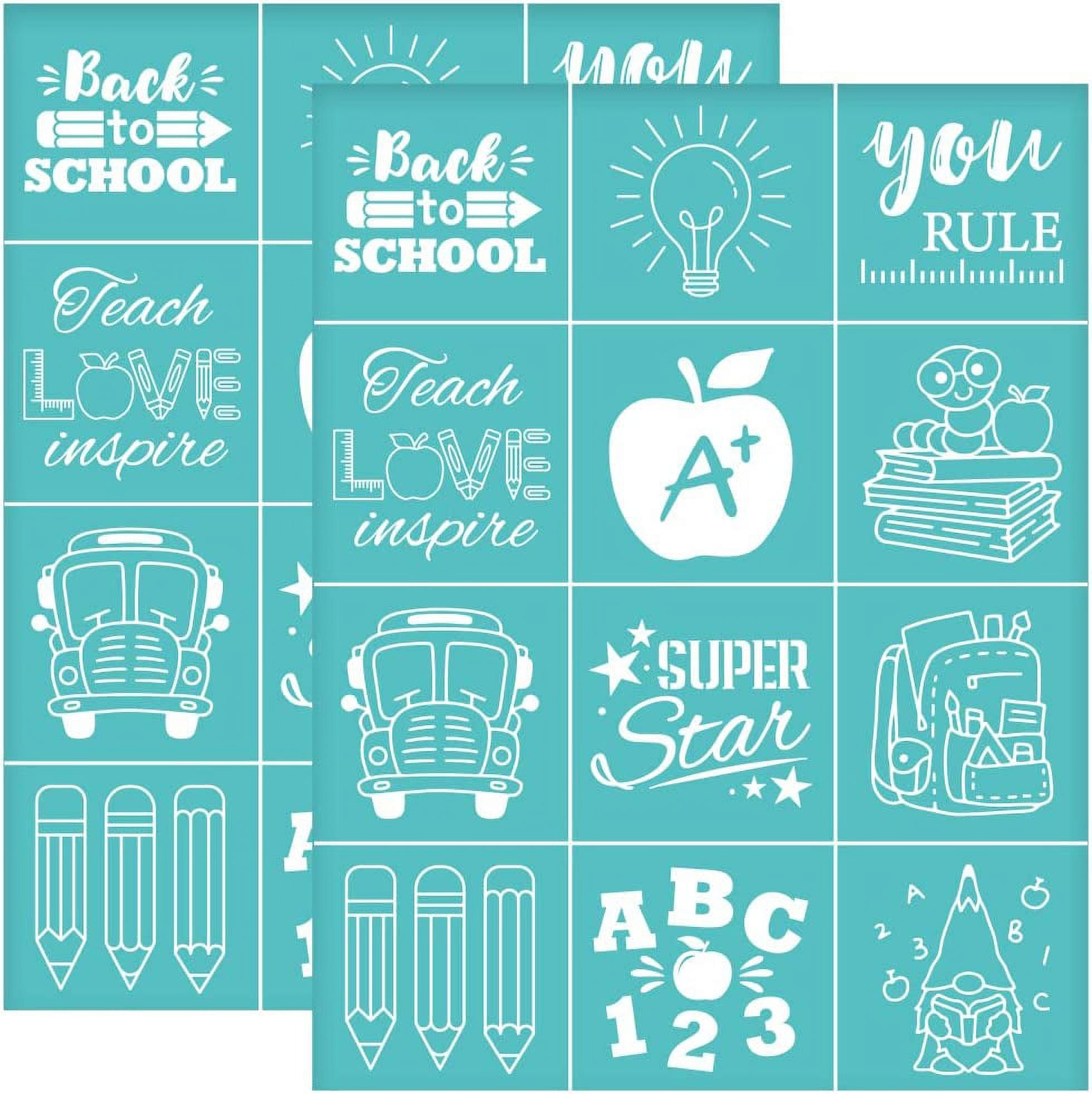 2Pcs 8.6x11 Inch Self-Adhesive Silk Screen Printing Stencil Study ...
