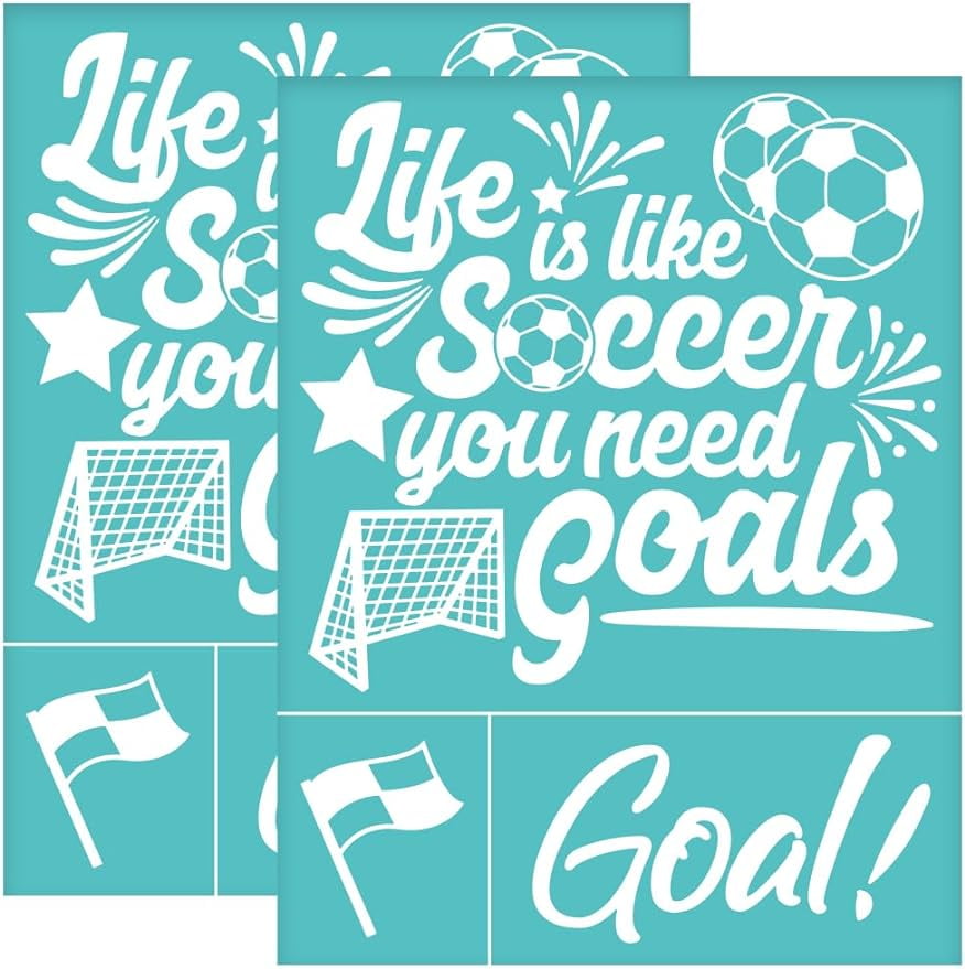 2Pcs 8.6x11 Inch Soccer Goals Self-Adhesive Silk Screen Printing ...