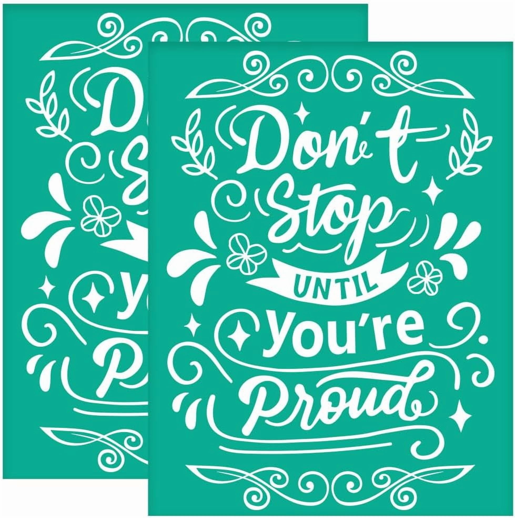 2Pcs 8.6x11 Inch Word Pattern Self-Adhesive Silk Screen Printing ...