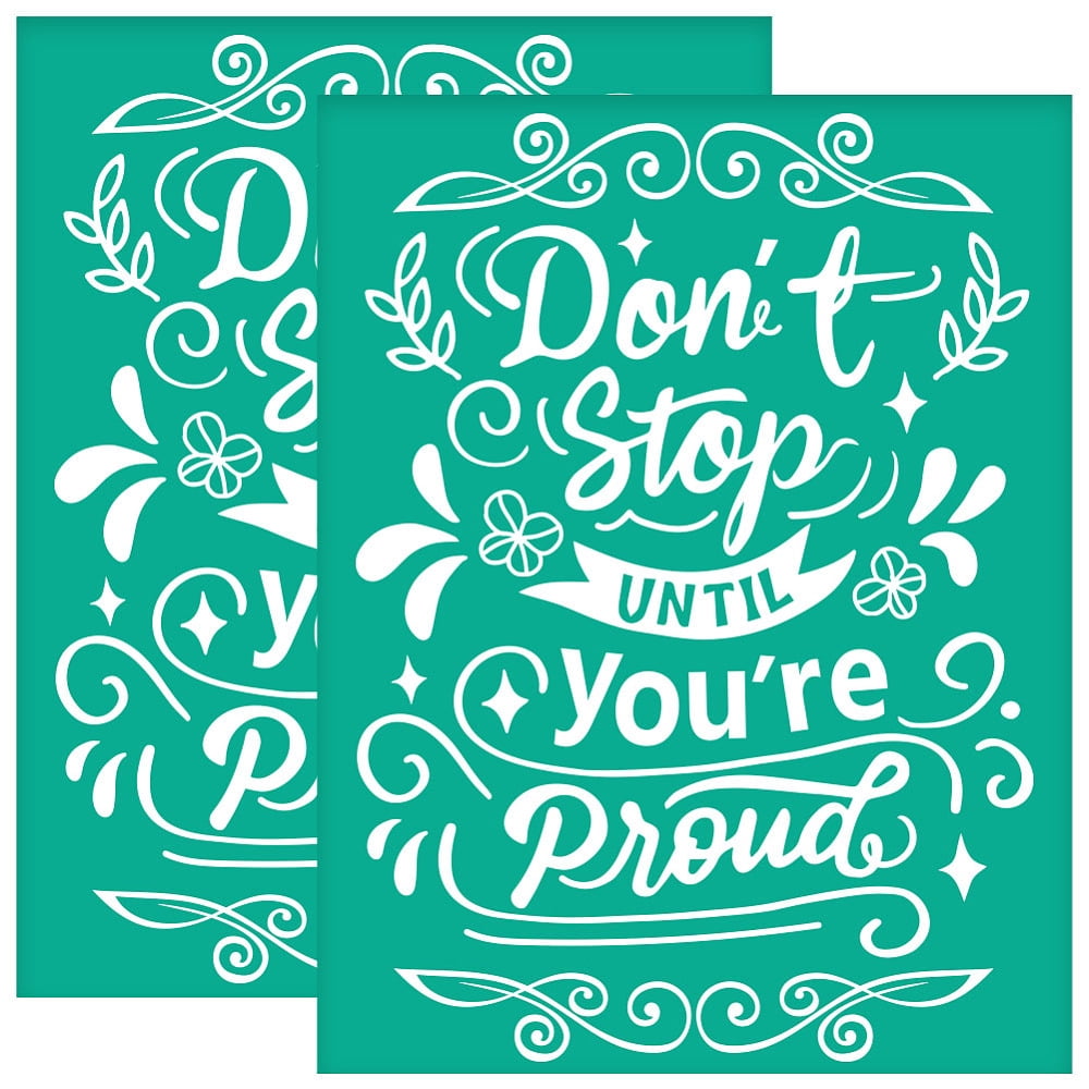 2Pcs 8.6x11 Inch Word Pattern Self-Adhesive Silk Screen Printing ...