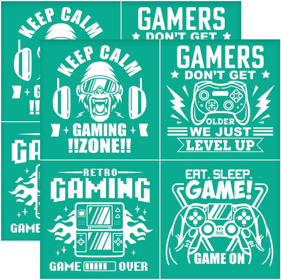 2Pcs 8.6x8.6 Inch Silk Screen Printing Stencils Self-Adhesive Game Word ...