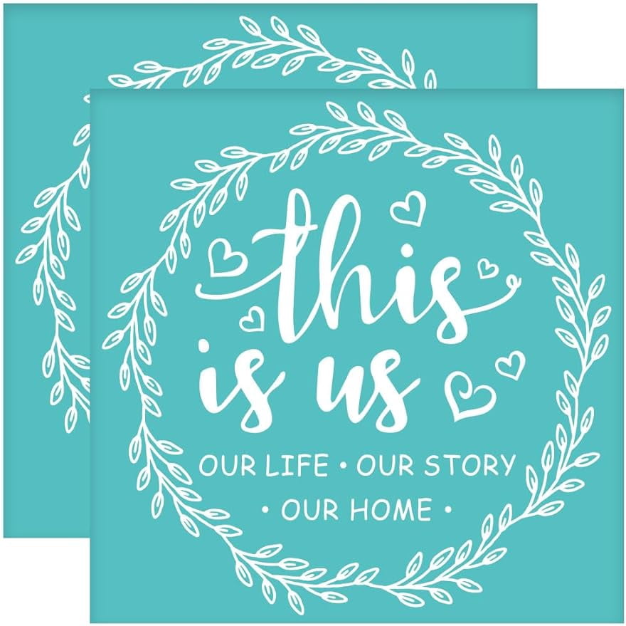 2Pcs 8.6x8.6 Inch Word Wreath Silk Screen Printing Stencils Self ...
