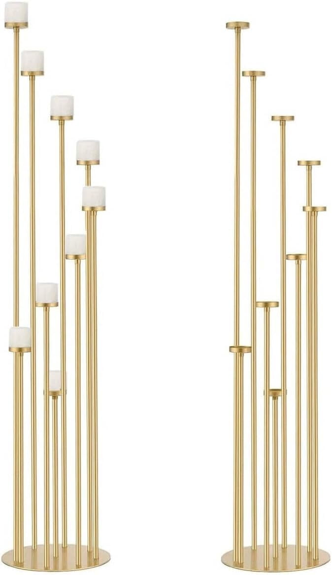 2pcs 9 Arm Candelabra,Floor Candle Holders Tall Set for Wedding Aisle ...