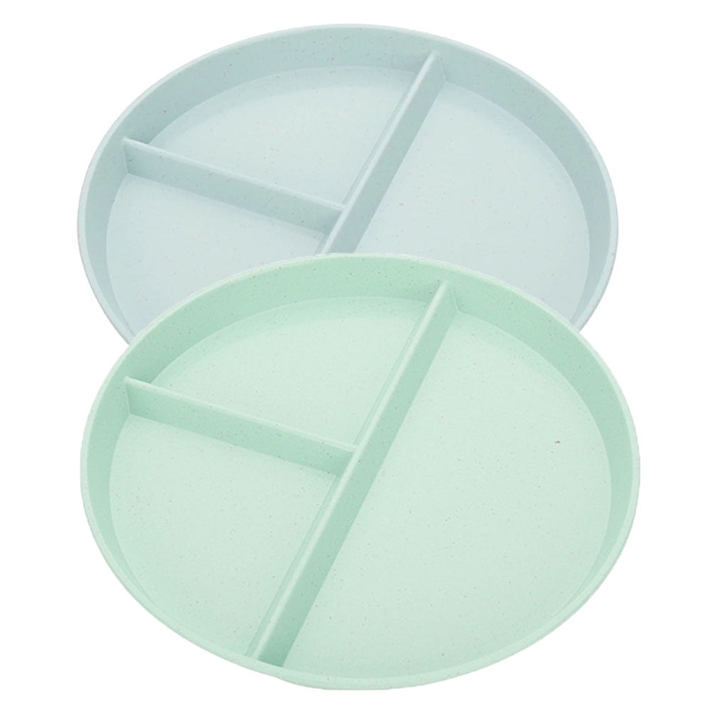 2Pcs 9 Inch Portion Control Plates, Divided Plates for Adults, Round ...