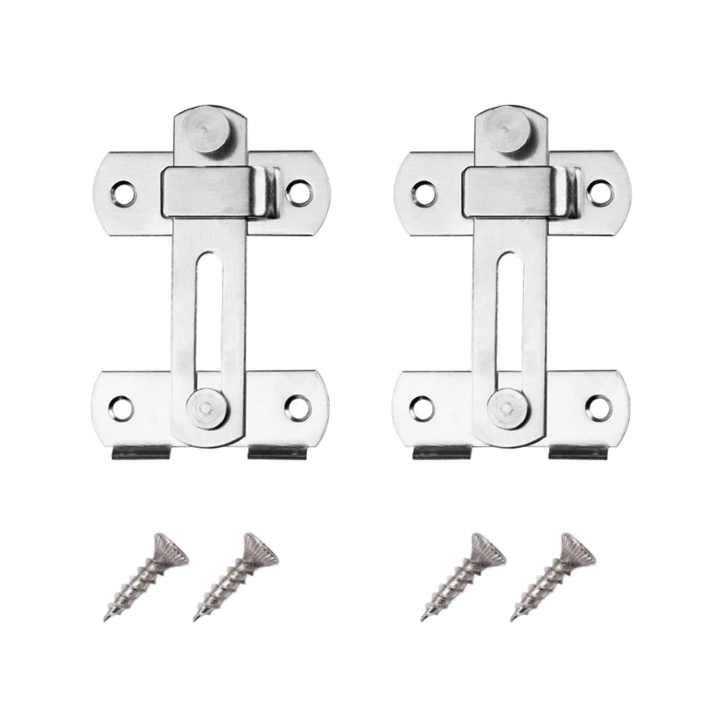 2Pcs 90/180 Degree Barn Door Locks Safety Sliding Door Lock Stainless ...