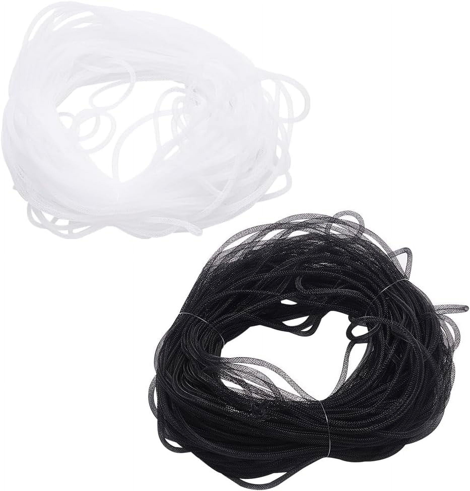 2Pcs 90 yards Mesh Tube Deco Flex Black White Mesh Tube 4mm Polyester ...