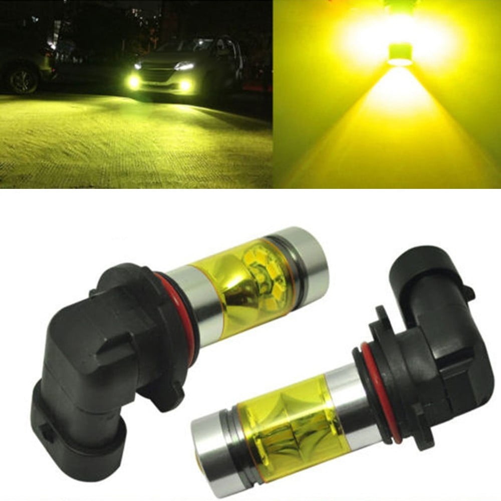 2pcs 9005 H10 9145 3000K Yellow 100W LED Headlight Bulb Kit Fog Light ...