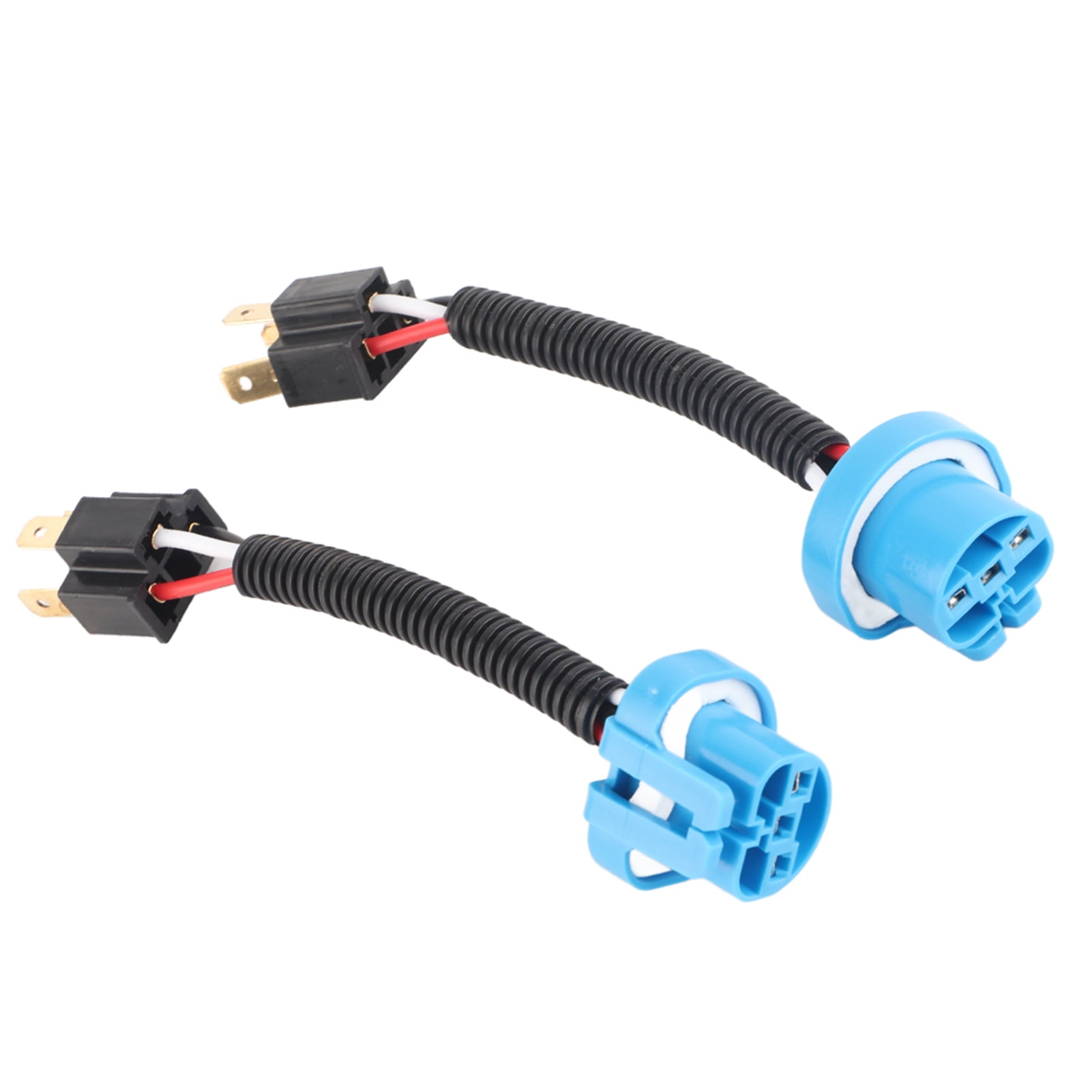 2Pcs 9007 Male to H4 Female Plug Headlight Conversion Cable Wire ...