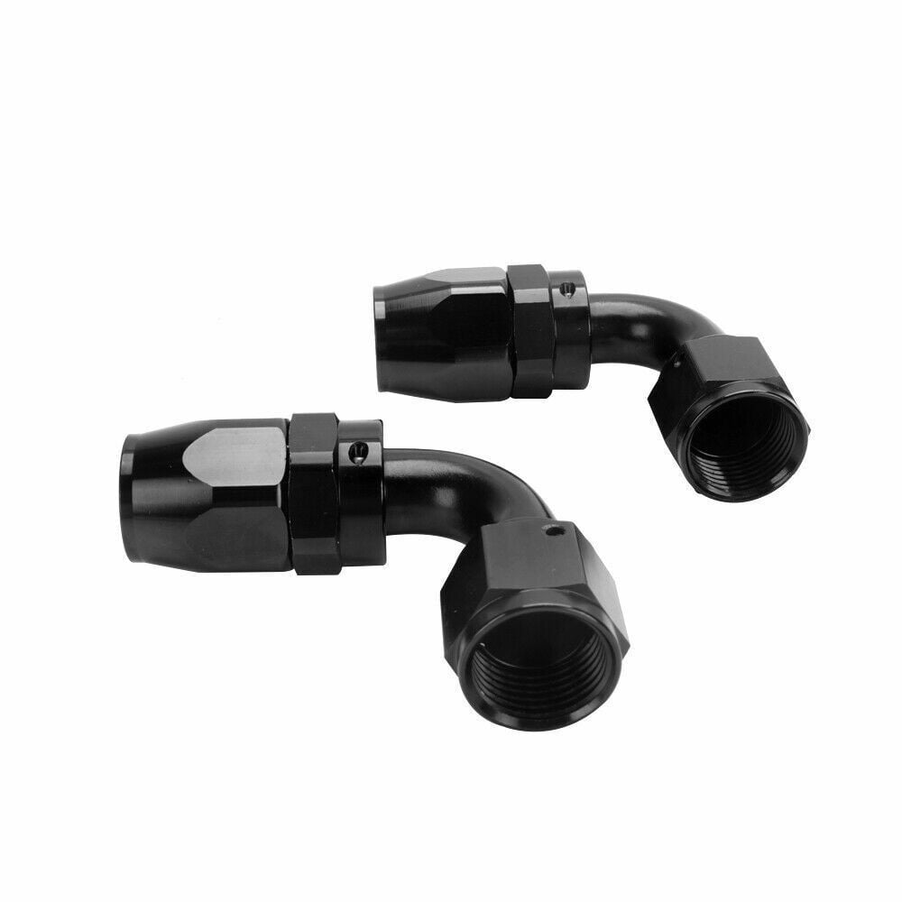 2Pcs 90Degree Swivel Hose Line End Fitting Adaptor Fuel Oil AN10 10AN ...