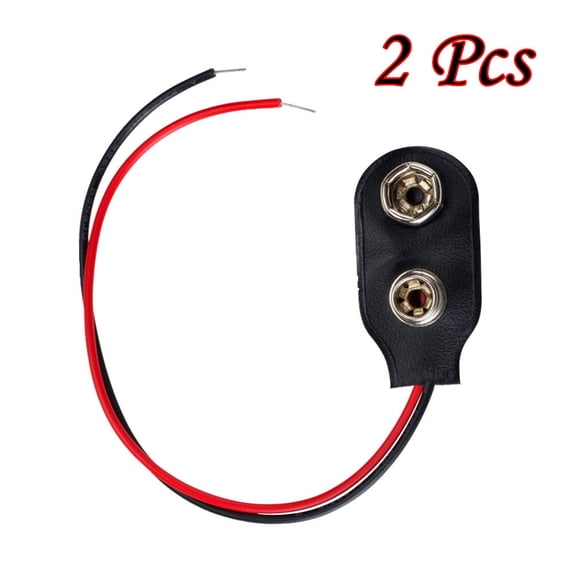 2Pcs 9V Battery Connector Snap Clip Ends Wire Plug 9V Battery ...