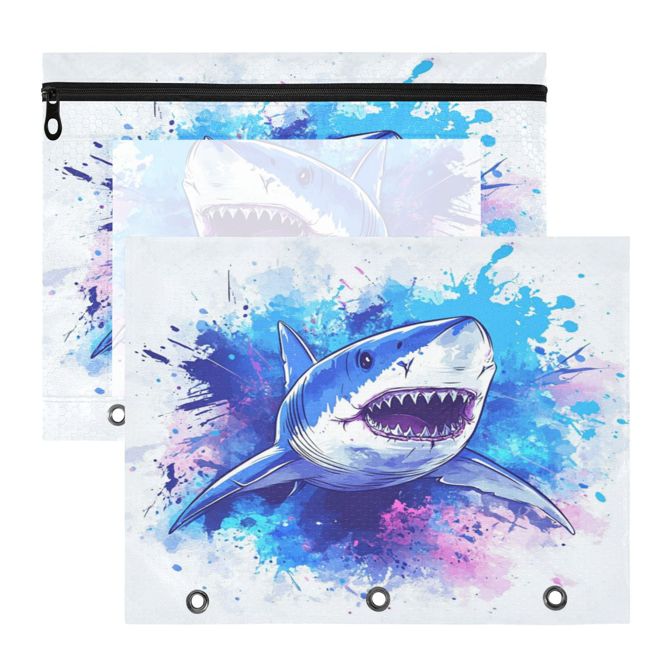 2Pcs A4 Document Pouch Set 3 Ring Binder Pencil Pouch Clear Window ...