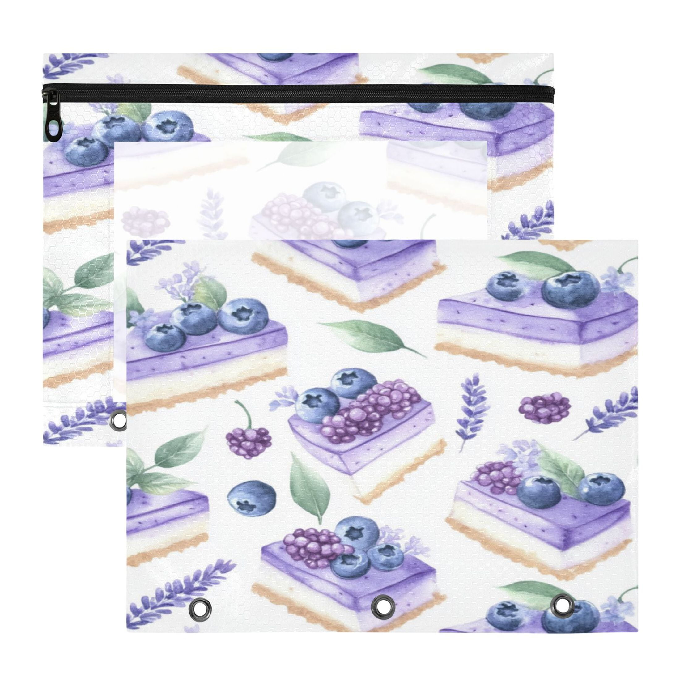 2Pcs A4 Document Pouch Set 3 Ring Binder Pencil Pouch Clear Window ...