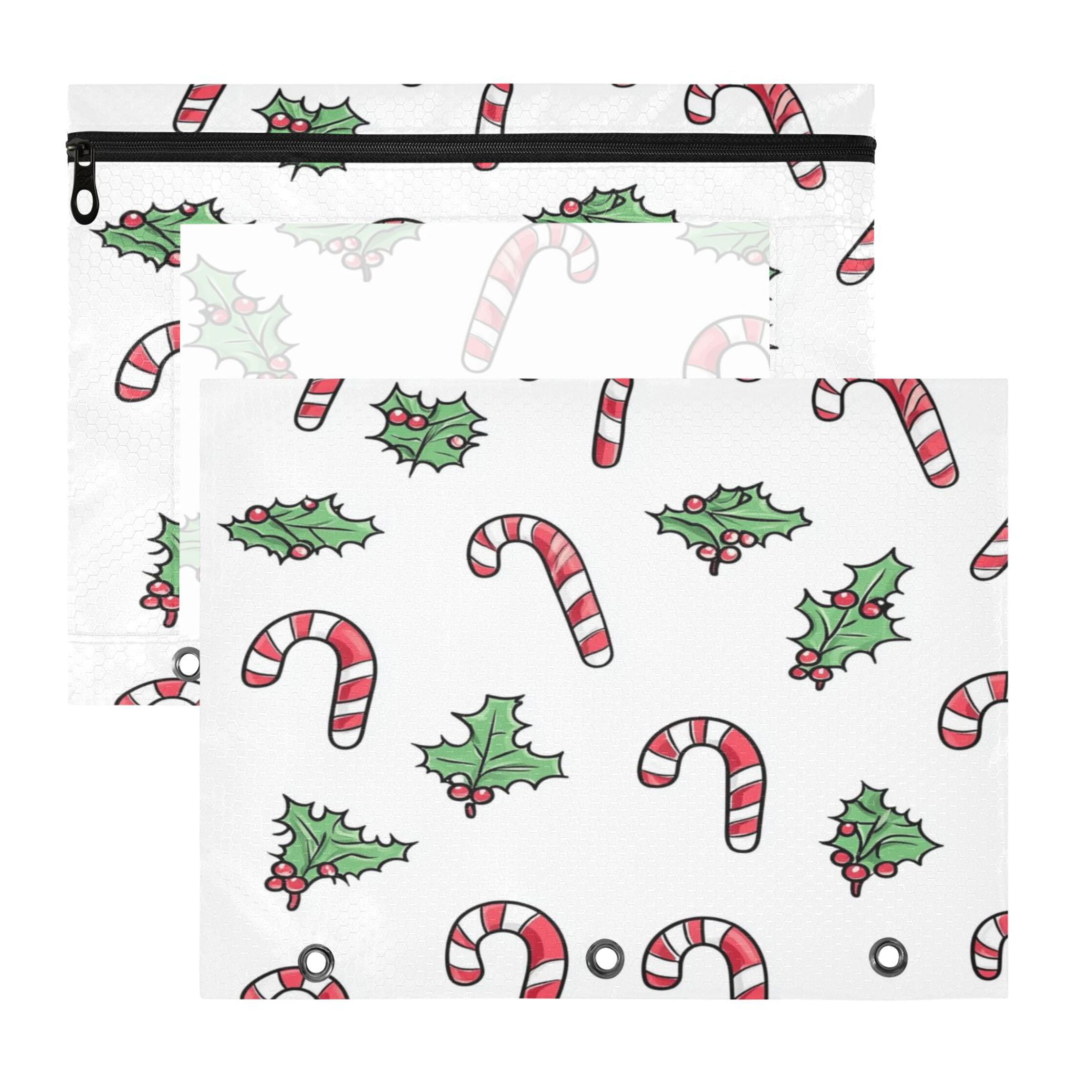 2Pcs A4 Document Pouch Set 3 Ring Binder Pencil Pouch Clear Window Pencil Case for Binder for ...