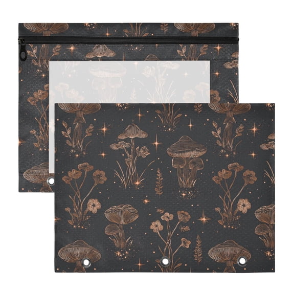 2Pcs A4 Document Pouch Set 3 Ring Binder Pencil Pouch Clear Window ...