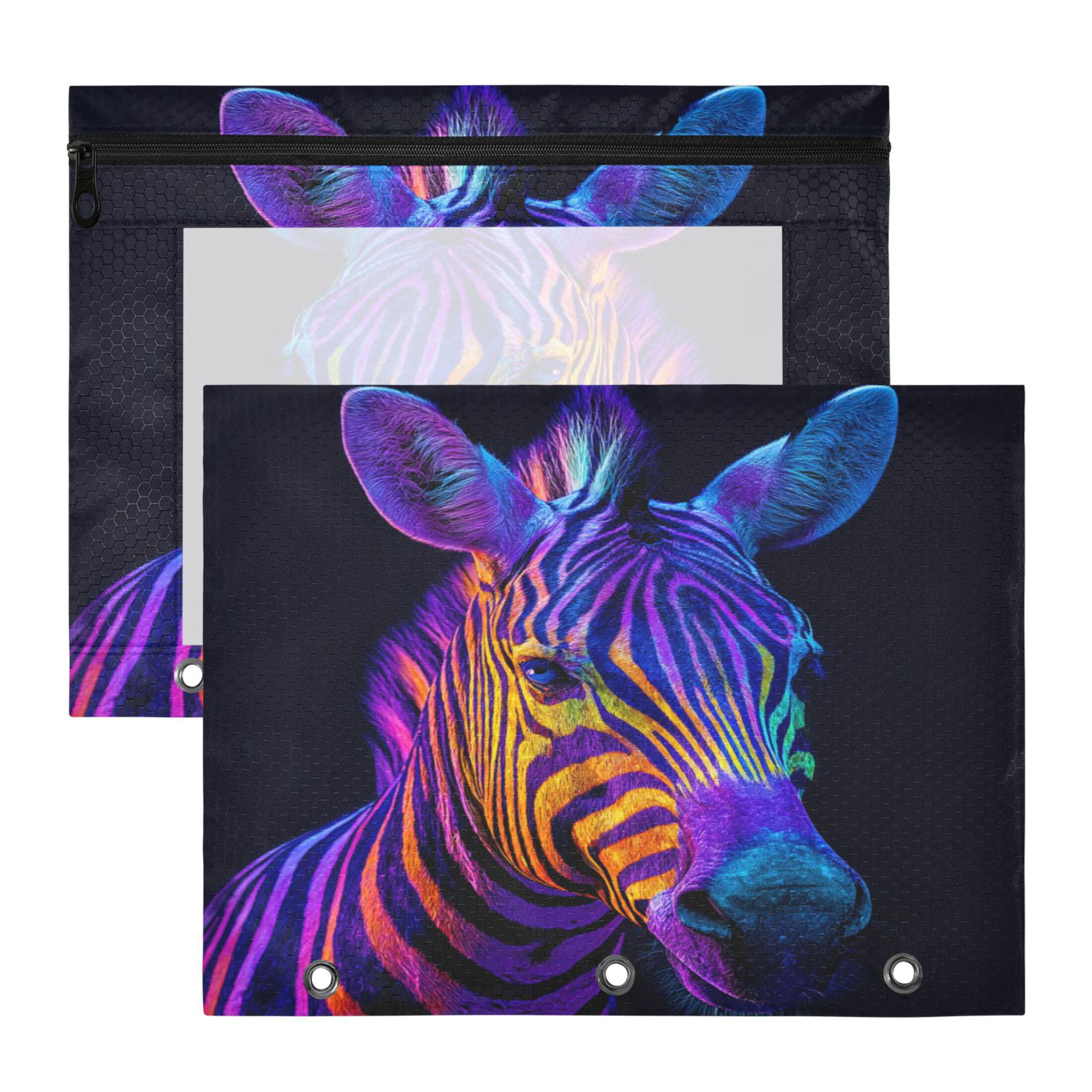 2Pcs A4 Document Pouch Set 3 Ring Binder Pencil Pouch Clear Window ...