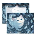 2Pcs A4 Document Pouch Set 3 Ring Binder Pencil Pouch Clear Window ...