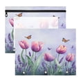 2Pcs A4 Document Pouch Set 3 Ring Binder Pencil Pouch Clear Window ...