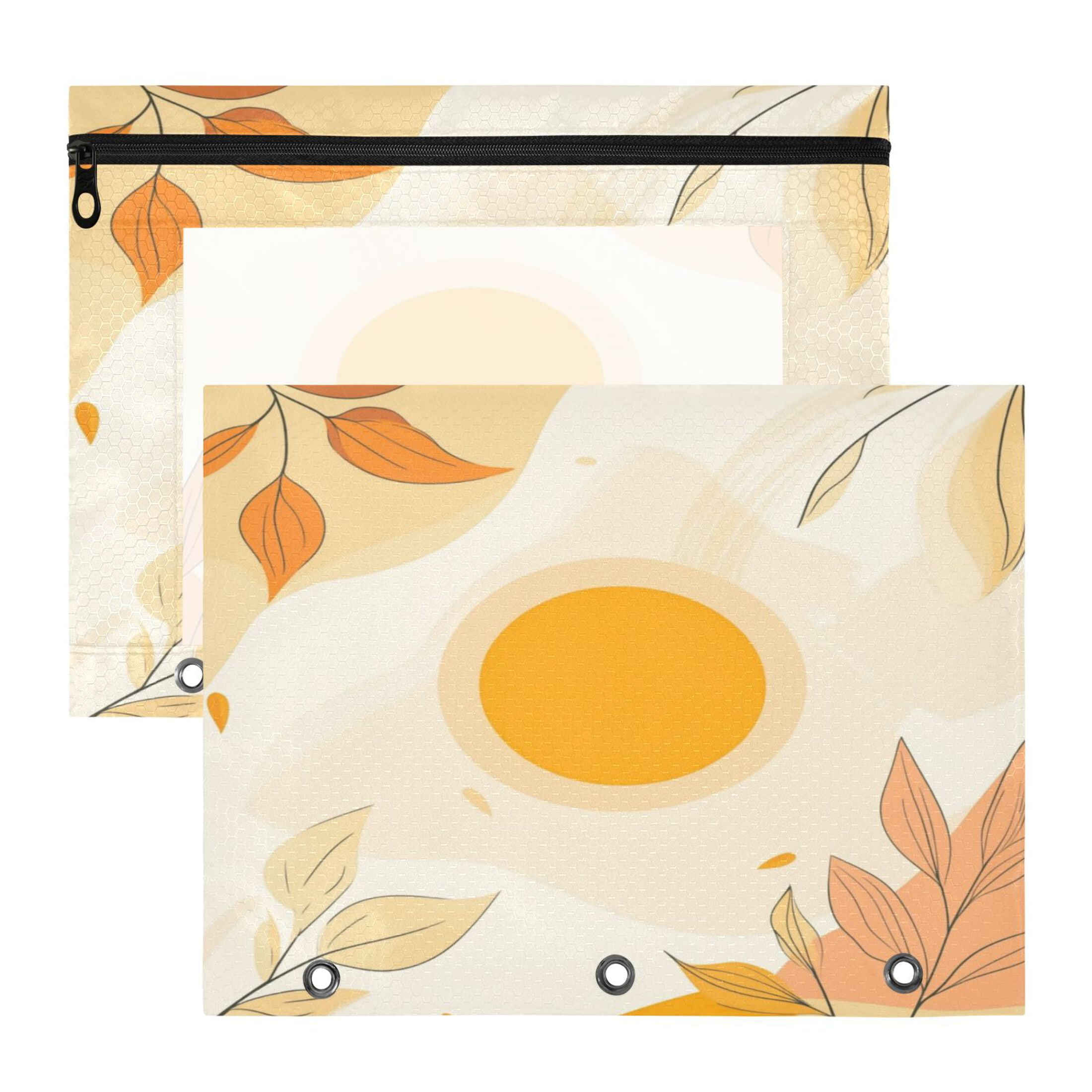 2Pcs A4 Document Pouch Set 3 Ring Binder Pencil Pouch Clear Window ...