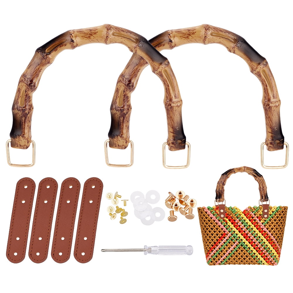 2Pcs ABS Plastic Bamboo Shaped Bag Handles for Handmade Bag Purse ...