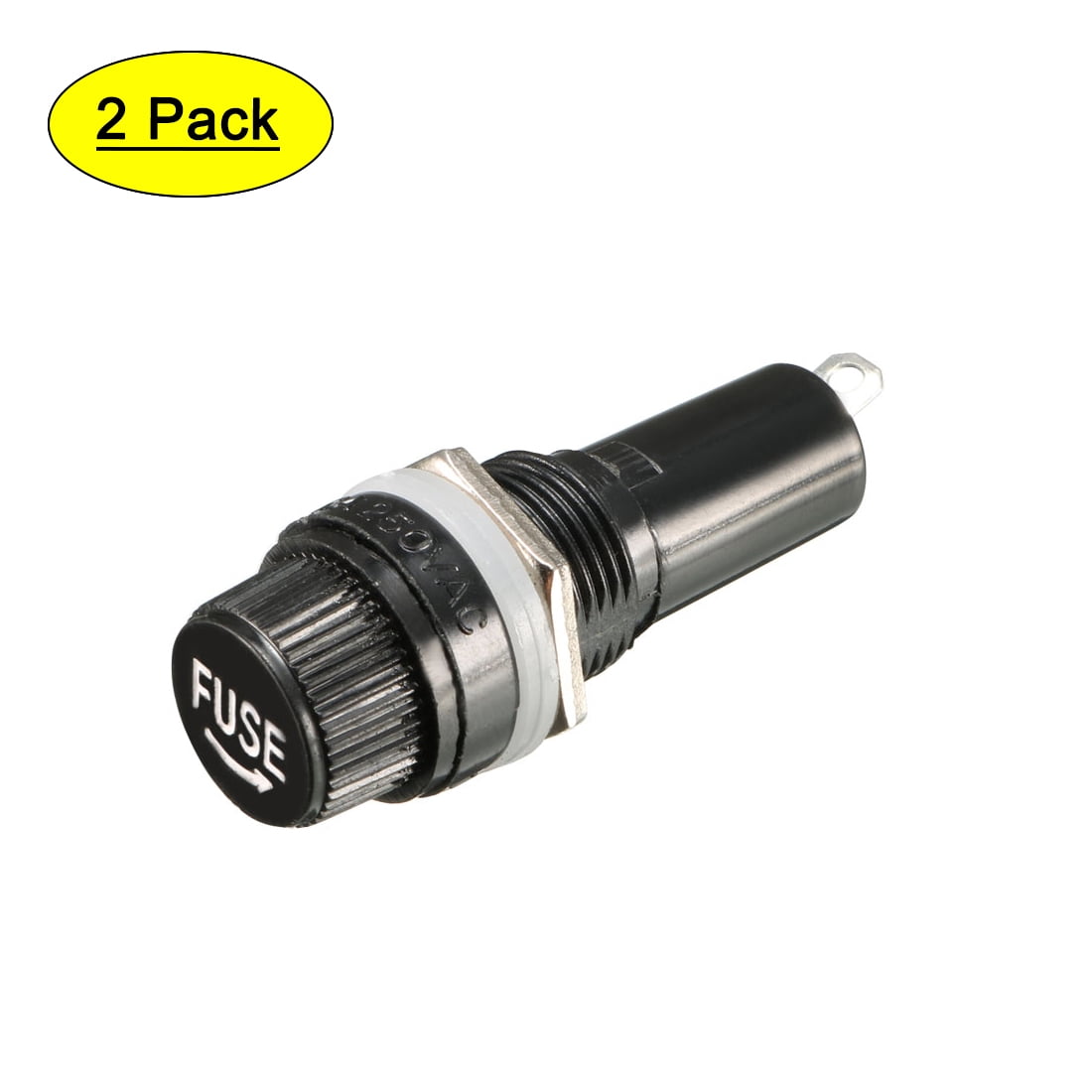 2Pcs AC 10A 250V 6mm x 30mm Black Electrical Faceplate Mounted Screw ...