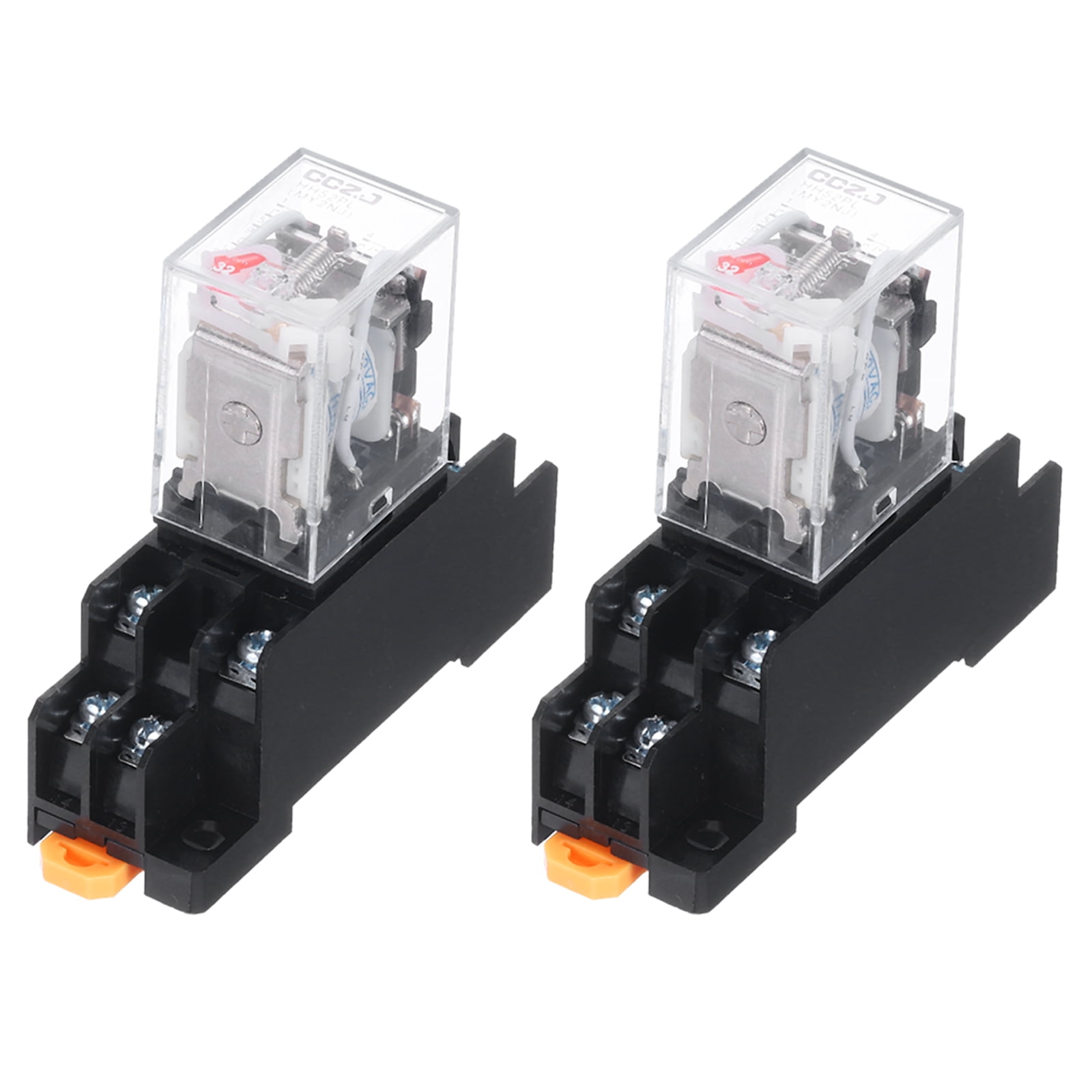 2Pcs AC110V Electromagnetic Power Relay 8-Pin AC/DC DPDT 2NO+2NC Relay ...