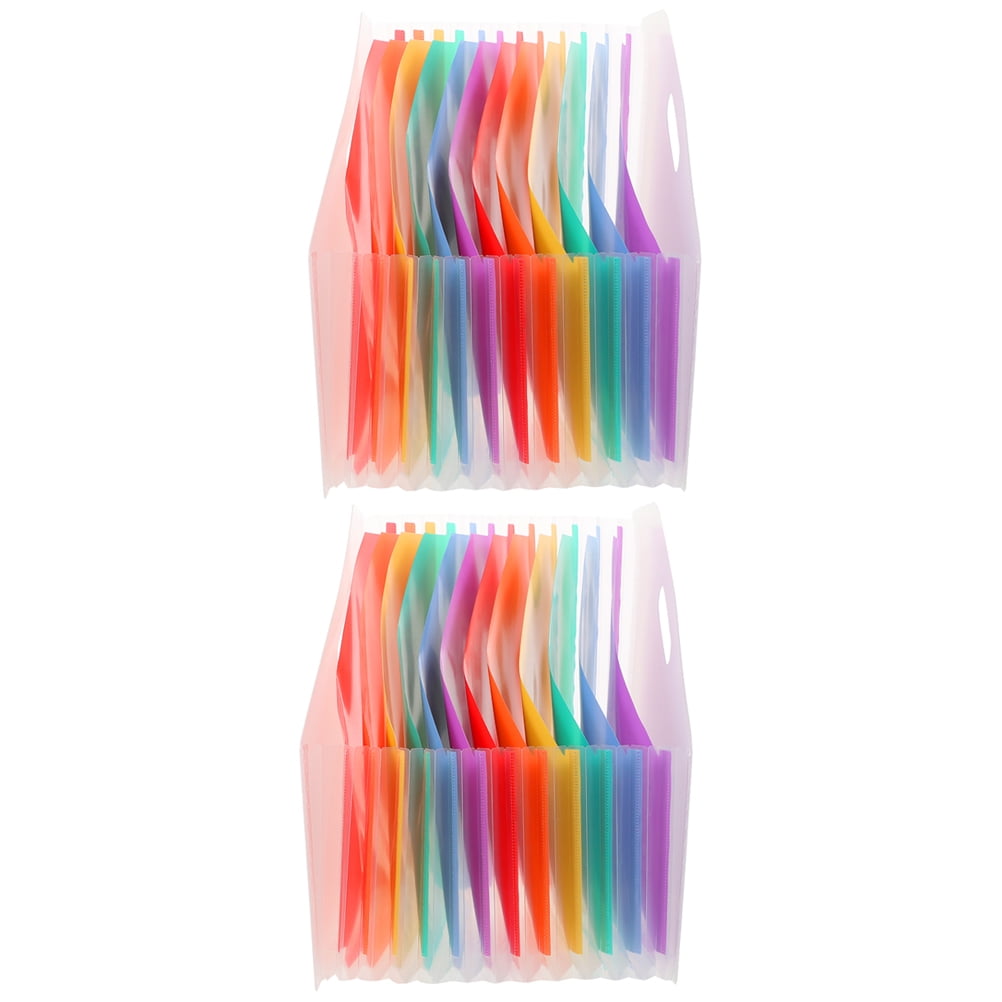 2Pcs Accordion File Folder Paper File Holder Expandable File Organizer ...