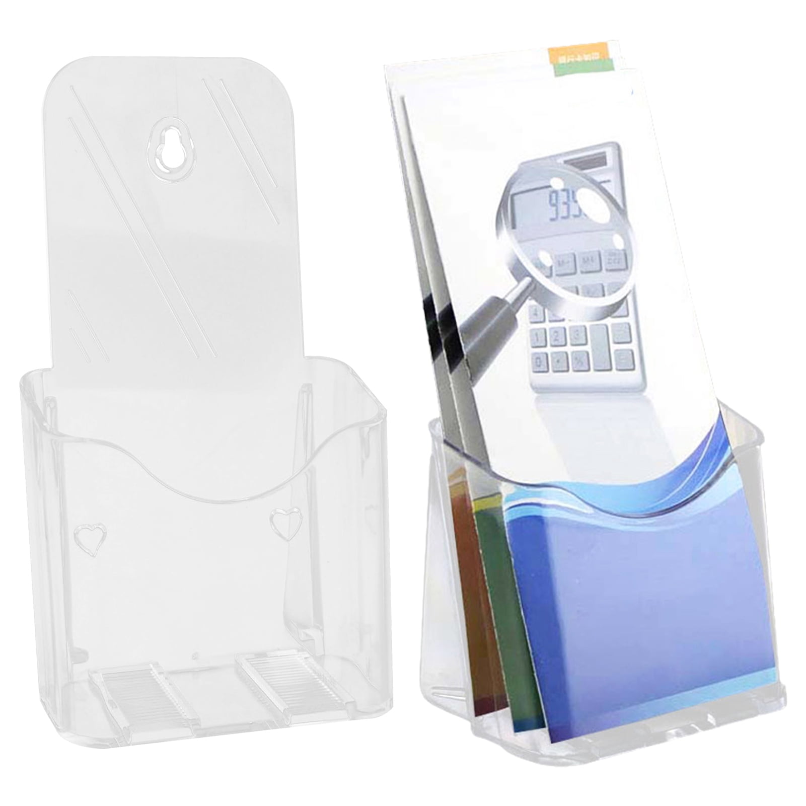 2Pcs Acrylic A6 Brochure Holder Brochure Display Stand Flyer Holder ...