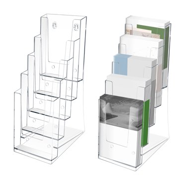 SKYSHALO Collapsible Literature Rack, Dual-Sided 6-Slot Leaflet Holder ...