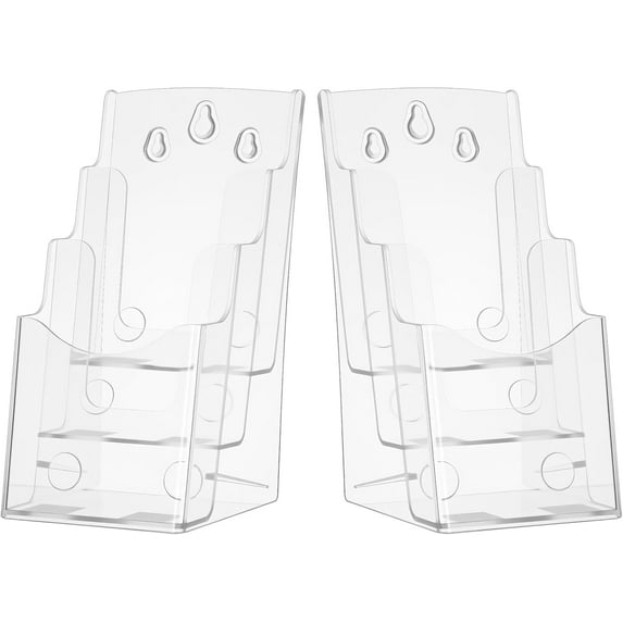 2Pcs Acrylic Brochure Holder, Brochure Display Stand, 4 Inch Wide 3 ...