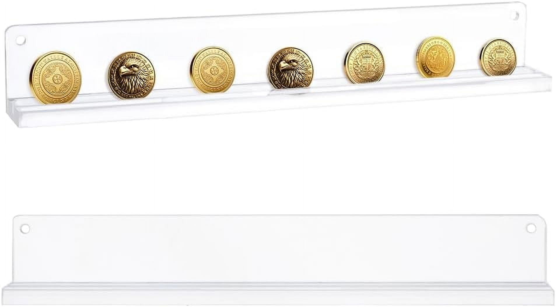 2Pcs Acrylic Challenge Coin Display Holder Clear Wall Mounted Coin ...