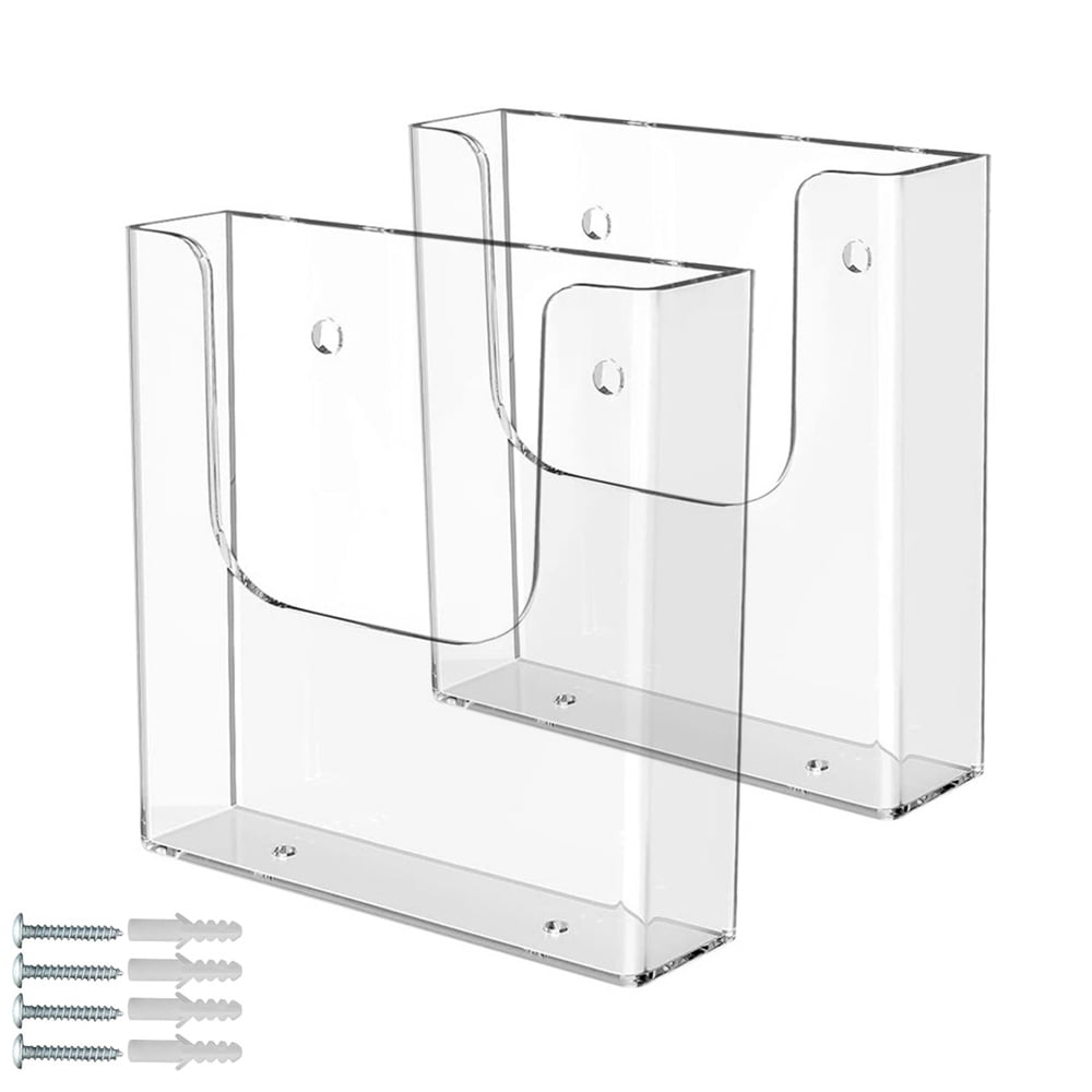 2Pcs Acrylic Display Catalog Rack,Clear Literature Magazine Holder,Wall ...