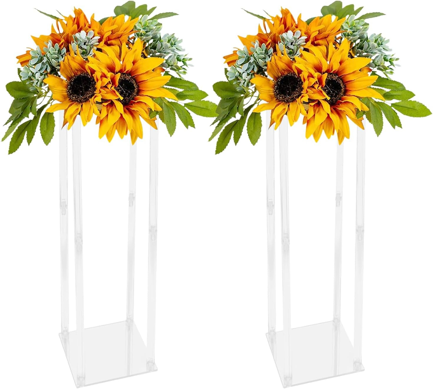 2Pcs Acrylic Flower Stand Vases,40in Tall Clear Wedding Flower Stand ...