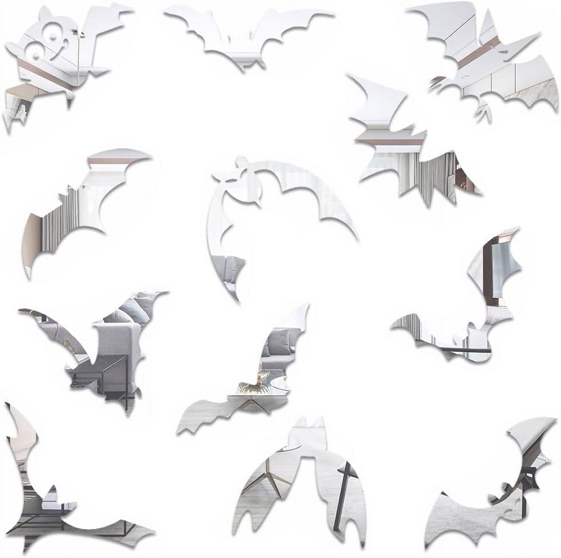 2Pcs Acrylic Mirror Wall Stickers Halloween Mirror Wall Decals DIY 3D ...