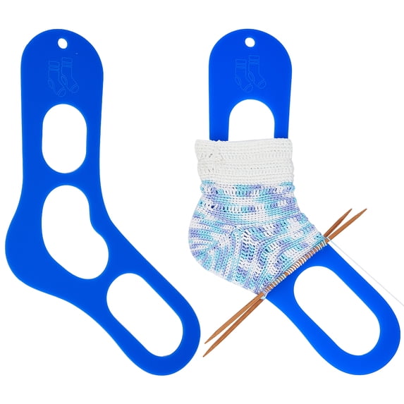 2Pcs Acrylic Sock Blockers Blue Medium Knitting Sock Ruler Stocking ...