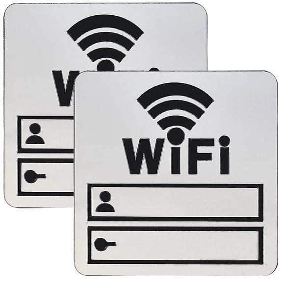 2Pcs Acrylic WiFi Password Sign Mirror Wall Sticker Decal Internet ...