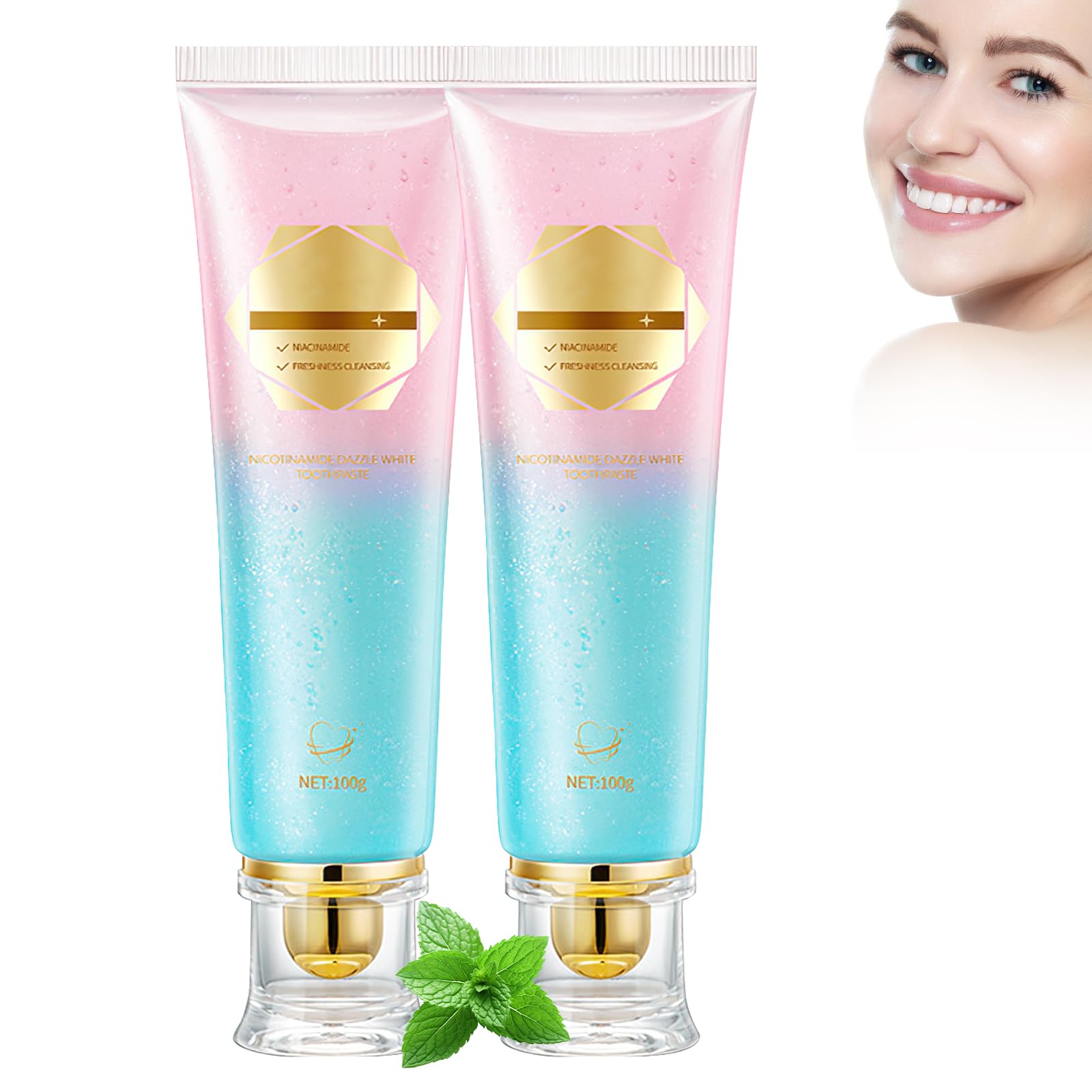 2Pcs Acssart Radiant Whitening AIF9 Toothpaste, Niacinamide Intensive ...