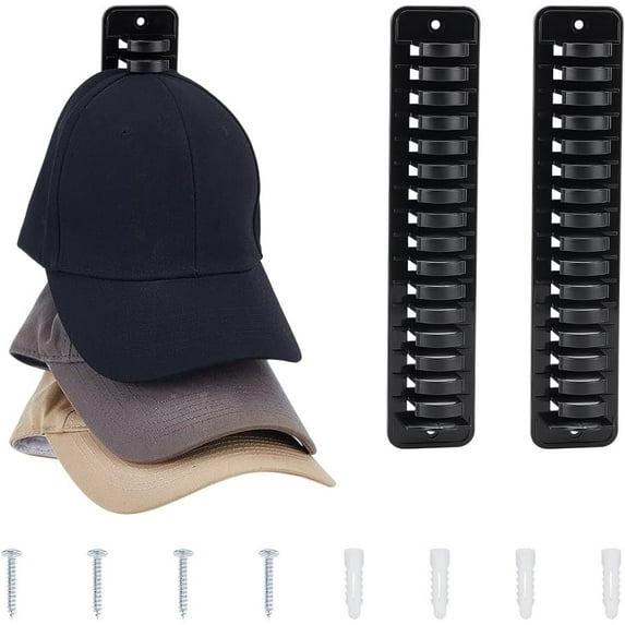 2Pcs Adhesive Hat Storage Rack Multilayer Baseball Cap Wall Mounted ...