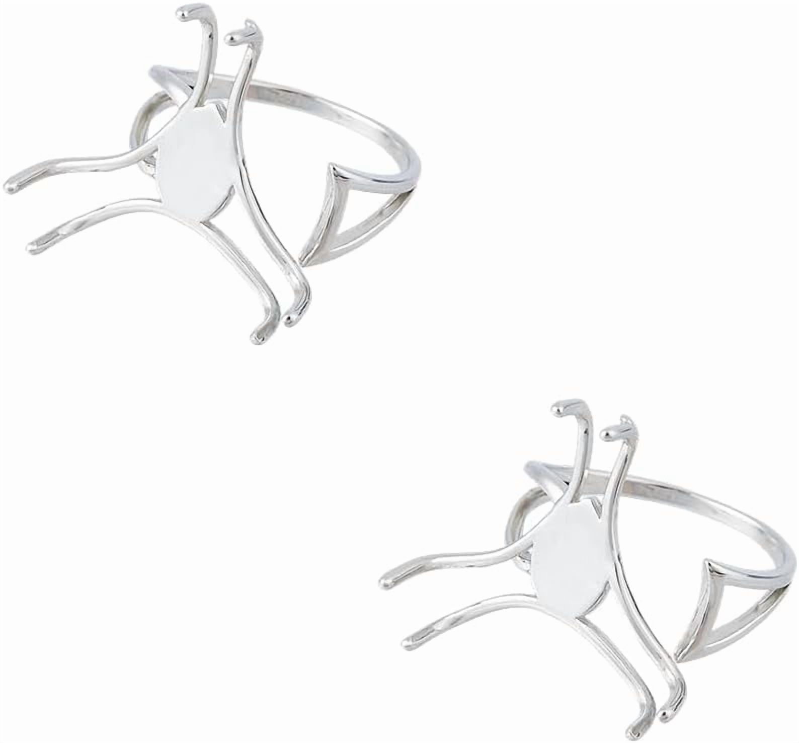2Pcs Adjustable Brass Finger Ring Components Pad Ring Settings Platinum ...