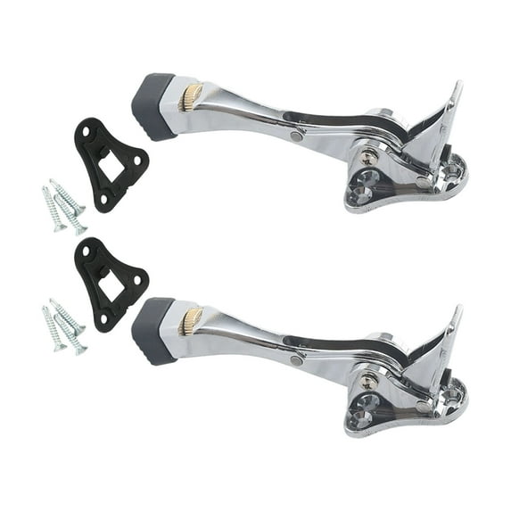 2Pcs Adjustable Door Holder with Nonslip Rubber Tip Kick Down Doorstop ...