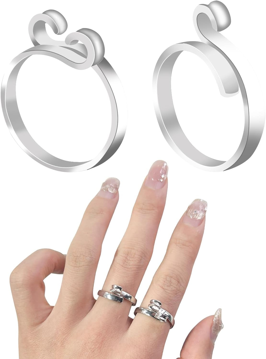 2Pcs Adjustable Knitting Crochet Loop Ring Crochet Tension Rings for ...