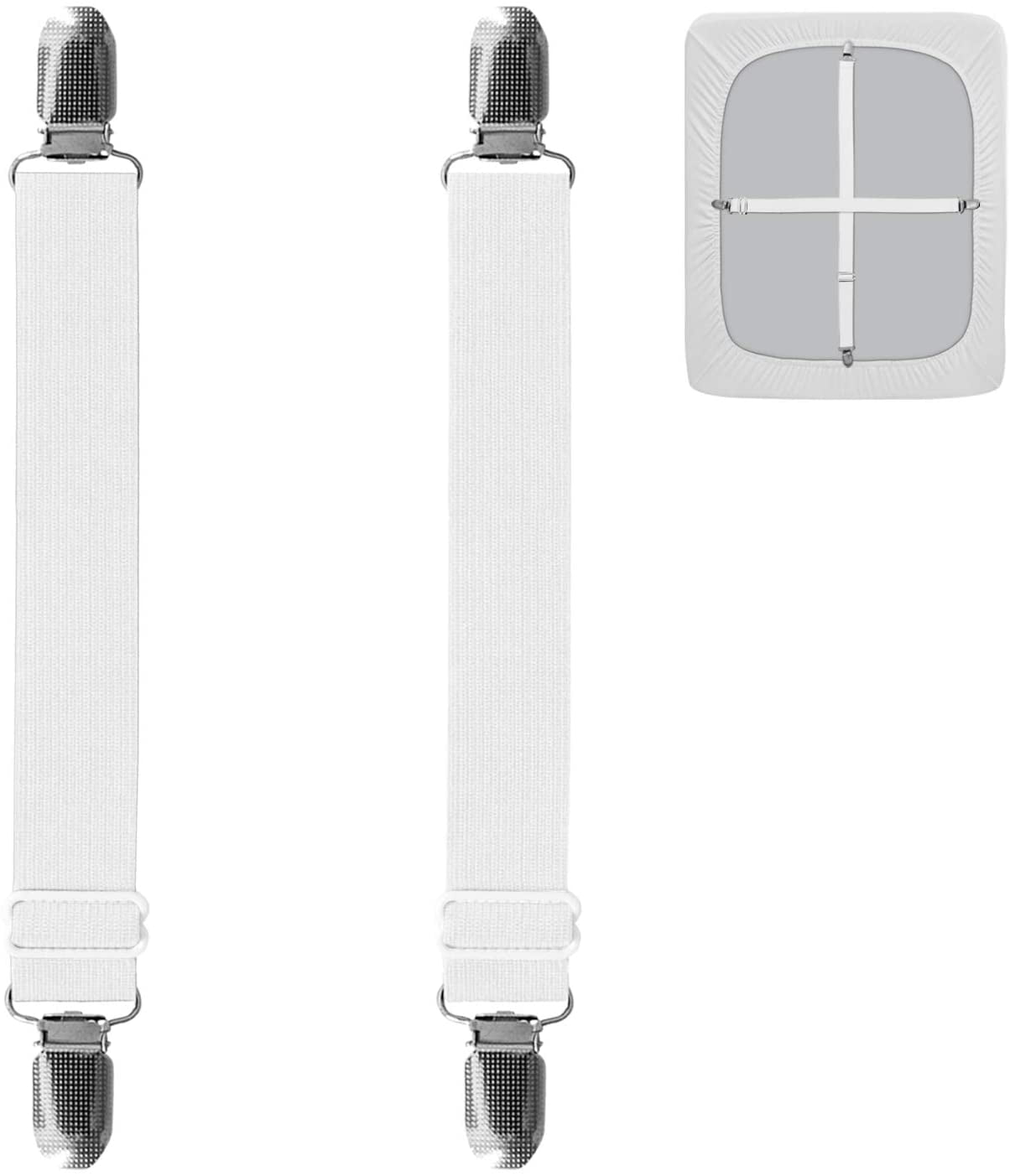 2Pcs Adjustable Sofa Slipcover Straps Clips,50inch Elastic Bed Mattress ...