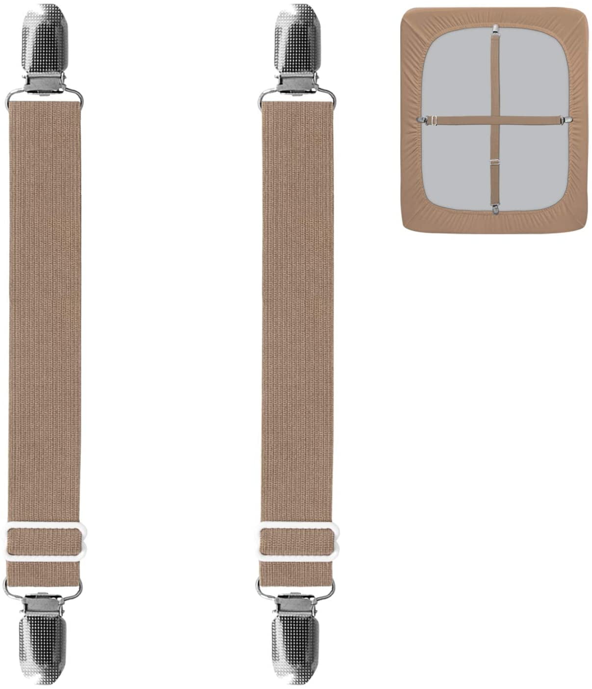 2Pcs Adjustable Sofa Slipcover Straps Clips,50inch， Elastic Bed ...